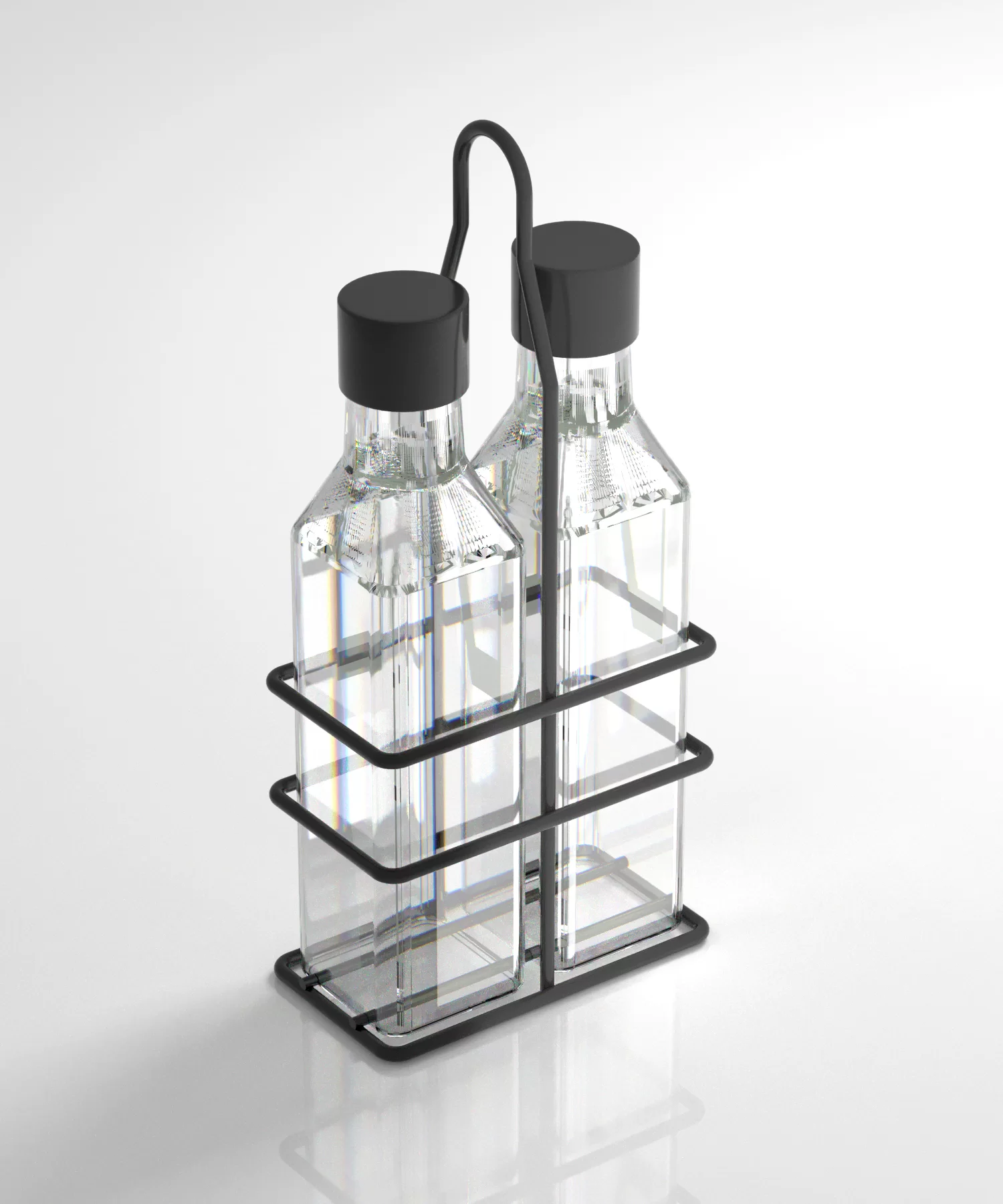 MG022 Double Glass Sauce Bottle with Stand - Tekno-tel